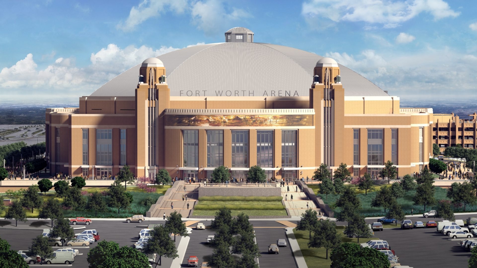 Ft Worth Arena Rendering – North Elevation | Advanced Architectural Stone