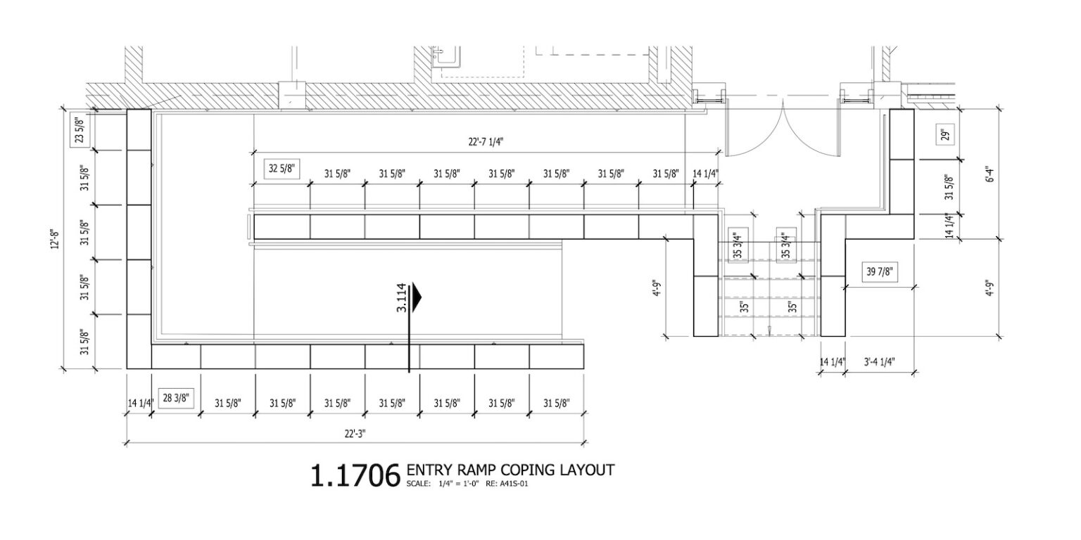 Entry Ramp Coping Layout – Settings Plan | Advanced Architectural Stone